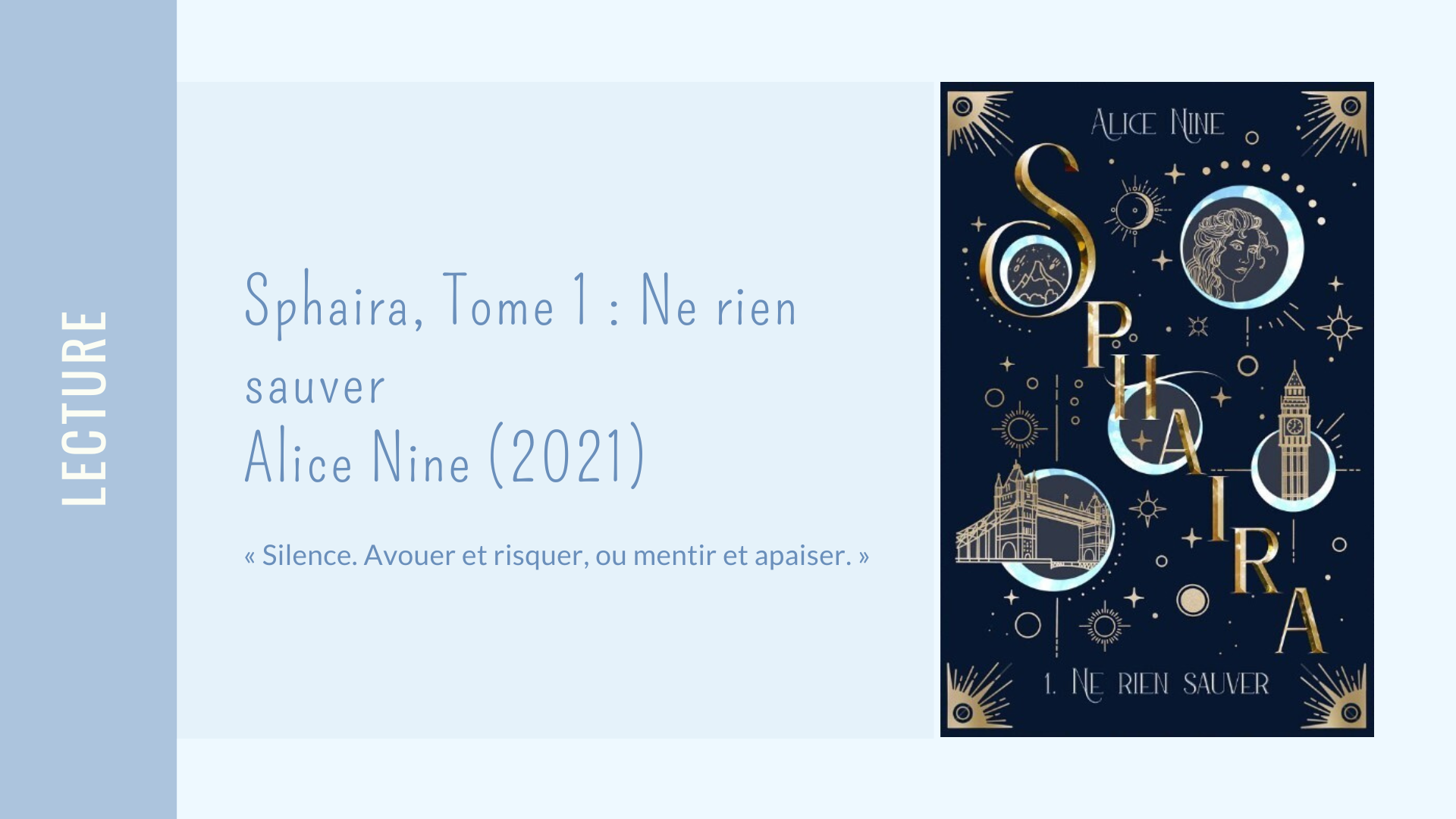 Avis Lecture • Sphaira, Tome 1 : Ne rien sauver, Alice Nine (2021) ⋆ L ...